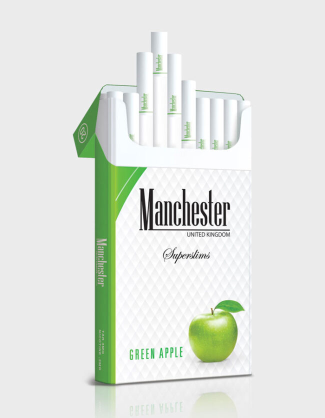 Manchester Green Apple Superslims - Cheap Carton Cigarettes